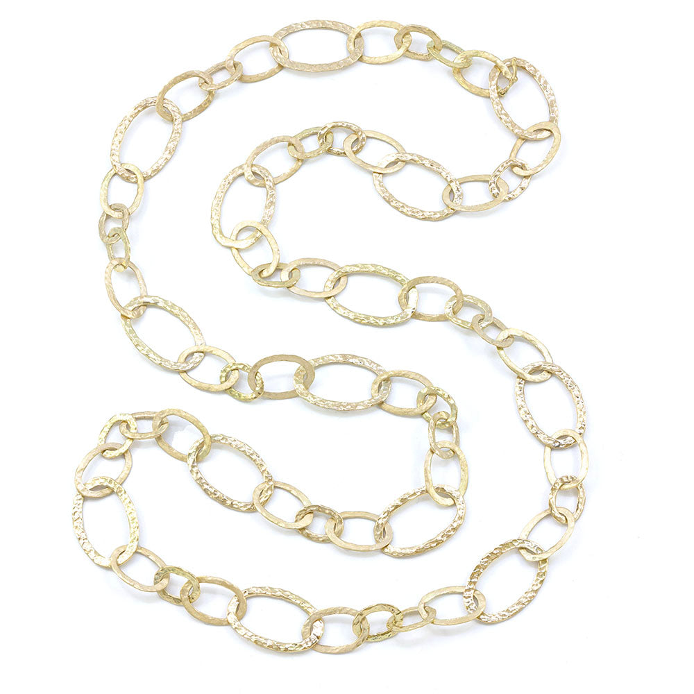 Oval Hammered Gold Links Chain – Danny Eliav Jewelry